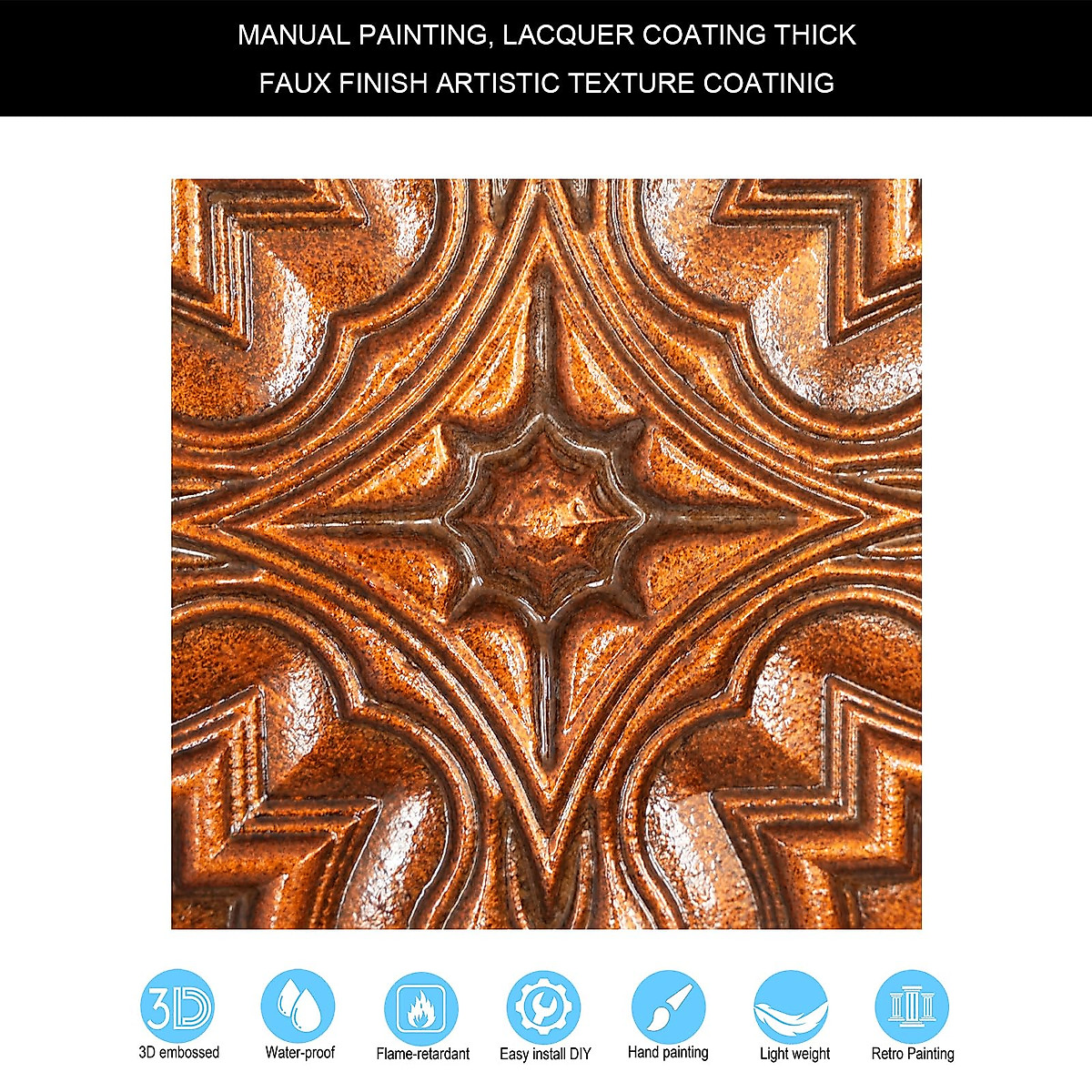 PAINTSDECOR Suspended Ceiling Tiles Farmhouse Tin Ceiling Tiles for Cafe Club Salon Hotel Store Bar 2'x2' PL36 Archaic Copper 10pcs