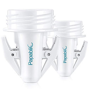 Papablic Breastmilk Storage Bag Adapters for Spectra S1 S2, Avent Comfort Wide Mouth Flanges to Pump into Lansinoh, NUK breastmilk Storage Bag