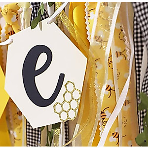 Bee Theme High Chair Banner for 1st Birthday - Happy 1st Bee Day Birthday Banner, First Birthday Decoration for Boys and Girls, Bumble Bee Themed Birthday Party Decoration