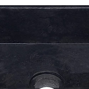 Sink Black 11.8"x11.8"x5.1" Marble,Modern Marble Sink for Bathroom and Vanity: Durable and Stylish Bath Fixtures，Bathroom Sinks