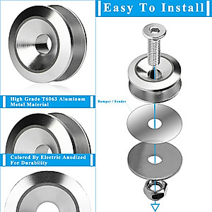 AeroBon JDM Bumper Quick Release Kit with 8 Pieces Replacement O-Ring (4 Regular + 4 Big) (Silver)