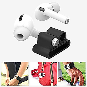 Anti-Lost Silicone Watch Strap Holder for AirPod Pro 2/AirPod 3 2 1, Airpod Watch Band Holder, Airpod Accessories Holder for Sports Exercise Working(Black+White)
