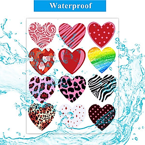 Love Stickers, 1.5 Inches Large Assorted Heart Shape Pattern Adhesive Stickers for Wedding Anniversaries Party Note Present Packaging Thank You Small Business