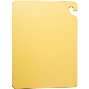 San Jamar CB182412YL Cut-N-Carry Cutting Board, 18" x 24", Co-Polymer, Yellow, NSF