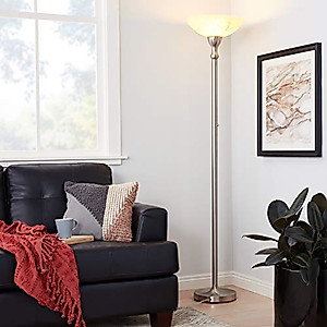 Artiva USA 71-inch Compact Fluorescent Torchiere Floor Lamp with Hand-Painted Alabaster Glass Shade