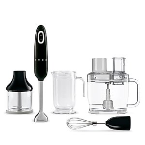 SMEG Hand Immersion Blender and Food Processor, Black