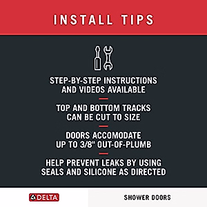 Delta Shower Doors SD3927404 Classic Semi-Frameless Traditional Sliding Bathtub, 60" x 58-1/8", Chrome Track