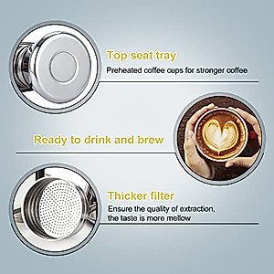 Stovetop Espresso Maker,8.3in Single Spout Stovetop Moka Pot,Stainless Steel Coffee Machine, Large Capacity Italian DIY Coffee Pot,Outdoor Brewed Coffee Cup for All Electric Ceramic Gas Stovet