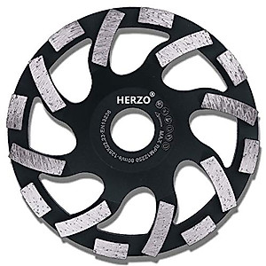 HERZO Diamond Concrete Grinding Wheel 5 inch,Diamond Cup Wheel for for Polishing and Cleaning Stone Concrete Surface, Cement, Marble, Rock, Granite, and Thinset Removing