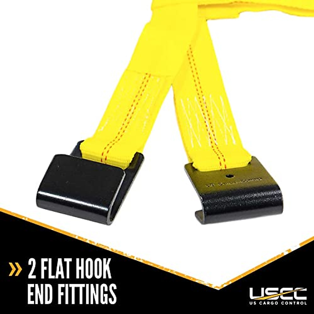 US Cargo Control Tow Dolly Basket Strap, Yellow Car Dolly Strap with Flat Hook End Fittings, Great for Tow Dolly Car Hauling, Fits Most 14-17 Inch Wheels, 3,333 Pound Working Load Limit