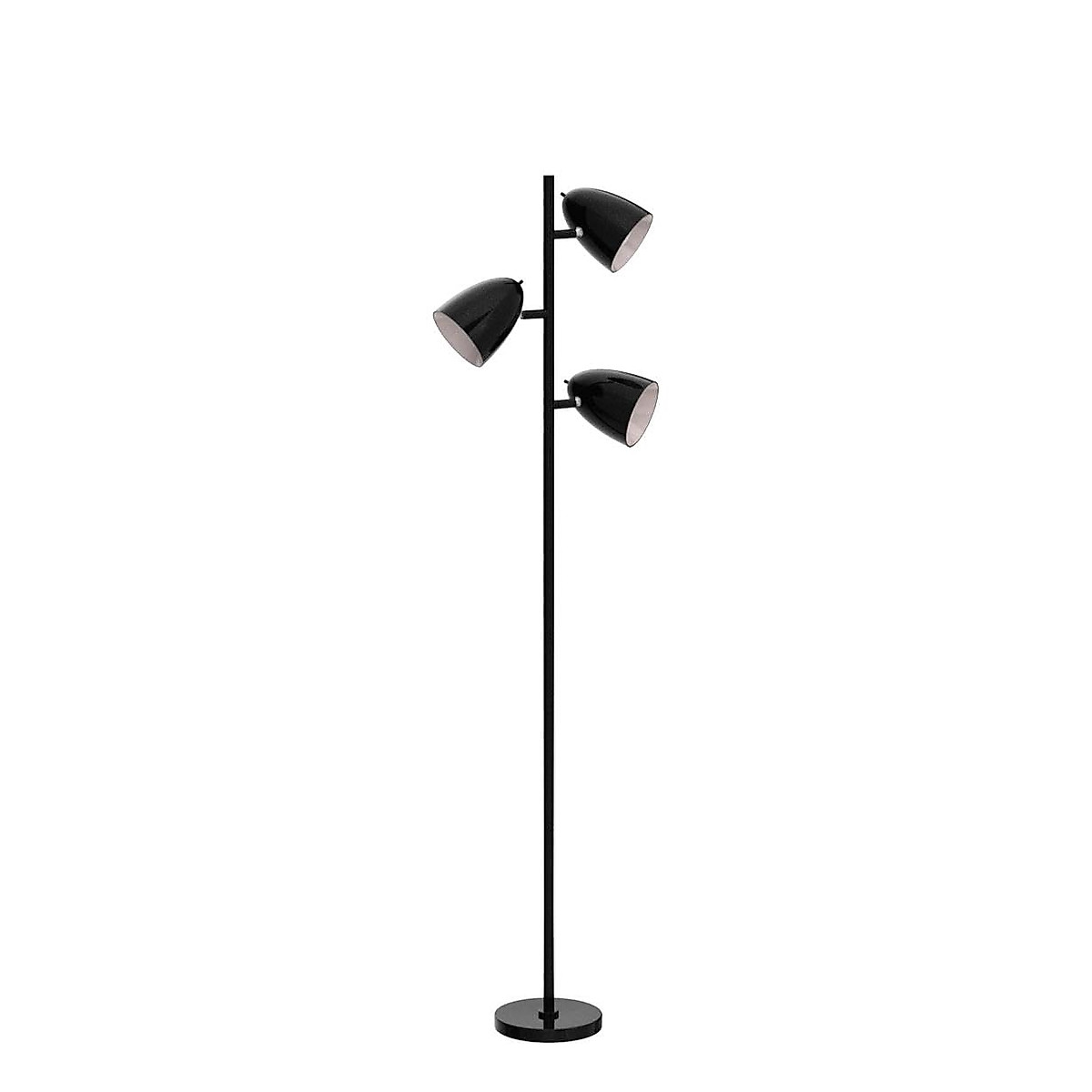 addlon Tree Floor Lamp with 3 Adjustable Rotating Lights and Matching LED Bulbs, Standing Tall Pole Lamps for Living Room, Bedroom, Home, Office - UL Listed, Black