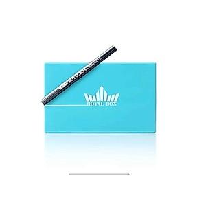 Generic Original Royal Box Turquoise Blue 8 Compartment Snuff Storage Box with Built in 3"" Metal Alloy Straw, Black