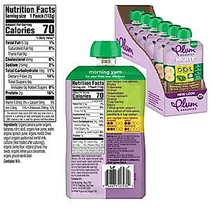 Plum Organics | Mighty Food Group Blend | Organic Baby Food Meals [12+ Months] | Variety Pack | 4 Ounce Pouch (Pack Of 18)