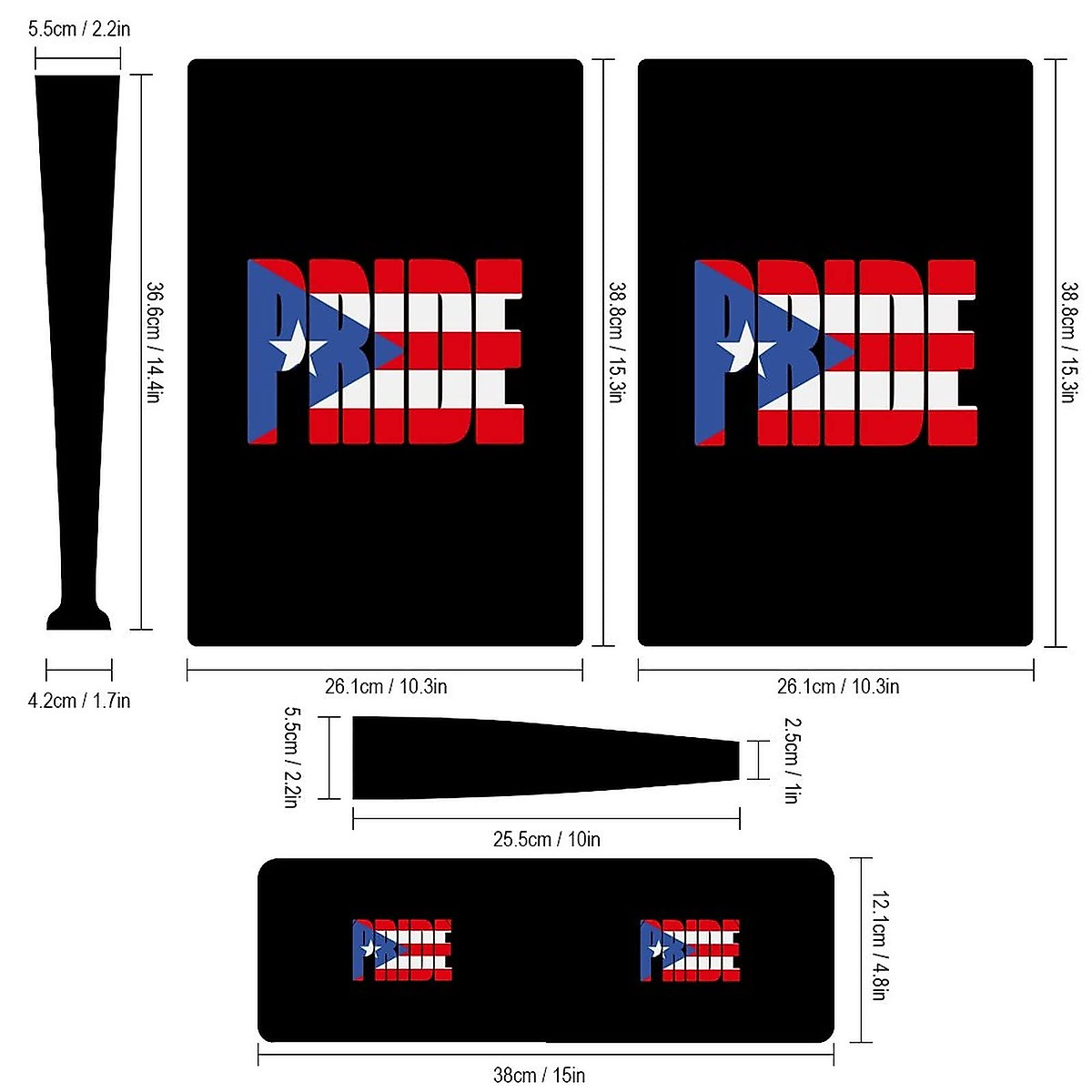 Puerto Rico Rican Flag Country Pride 3pcs Whole Body Decal Cover Sticker for PS5 Digital Edition for PS5 Console and Controller