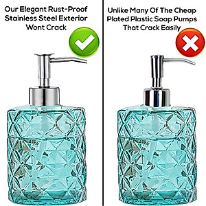 AUNRGO Silver Soap Dispenser Pump Replacement - Brushed Finish 304 Stainless Steel Hand Liquid Soap and Lotion Dispenser Pumps Replacement for Regular Mouth Bottles, Standard 28/400 Neck Size,2 Pack