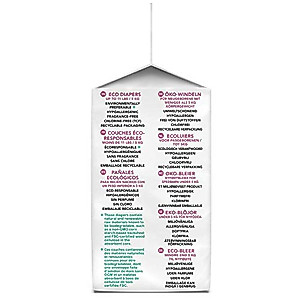 ATTITUDE Non-Toxic Diapers, Eco-Friendly, Safe for Sensitive Skin, Chlorine-Free, Leak-Free & Biodegradable Baby Diapers, Plain White, Newborn (Up to 11 lbs), 112 Count (4 Packs of 28)