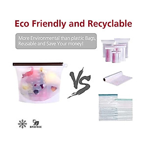 Silicone Reusable Storage Bags (1500ml | 2 Bags) with Stand By Nuccun, Airtight Ziplocks | Freeze | Microwave | Dishwasher Safe