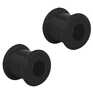 Forbidden Body Jewelry Set of Black 0G Ultra Soft Comfort Fit Silicone Ear Gauges, 0 Gauge 8mm Flat Double Flared Tunnel Plug Earrings
