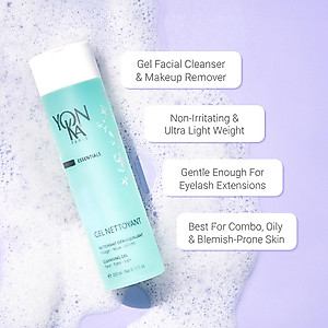 Yonka Gel Face Cleanser, Gentle Foaming Face Wash and Makeup Remover, Natural Plant-Based Formula to Cleanse Pores and Balance Skins pH, Acne Prone and Oily Skin, Paraben-Free, 6.8 Fl Oz