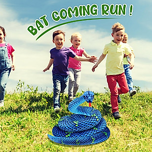 Hiboom Giant Snake Plush Large Stuffed Animal Snake Realistic Stuffed Snake Lifelike Plush Snake Toy Gifts for Birthday Party Prank Props (Blue,110 Inch)