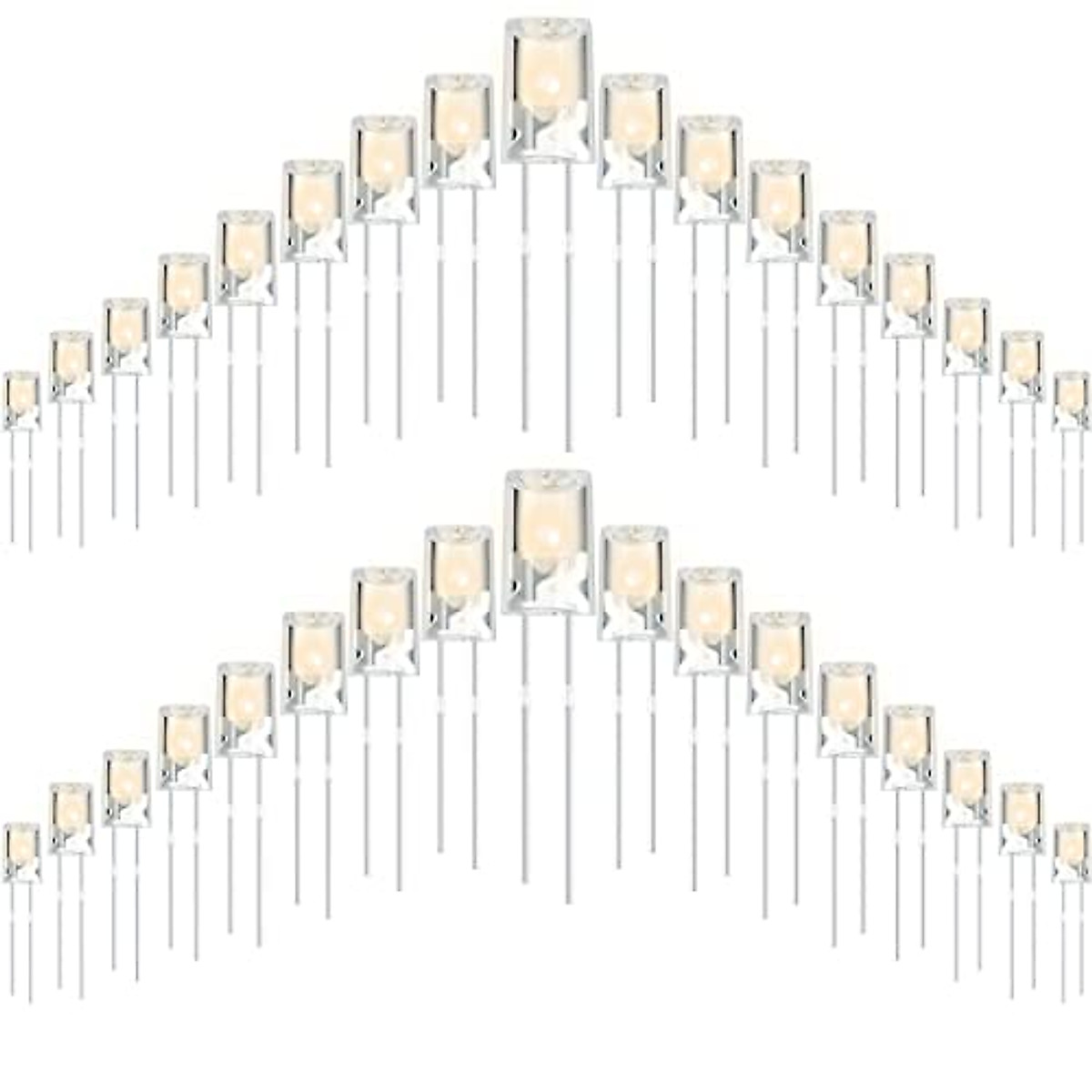 Mudder 180 Pcs LED 5mm Christmas String Lights Replacement Bulbs Energy Efficient LED Halloween Wire Light Set Connectable Home Decor Light Bulb for Festival Patio Garden Wedding Holiday (Warm White)