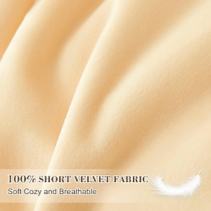 MH MYLUNE HOME Velvet Duvet Cover King Size, 3Pcs Luxury Flannel Duvet Cover Set with 2 Pillowcases Ultra Soft Breathable Cozy Comforter Cover Set with Zipper Closure & 8 Upgrade Snap Corner Ties