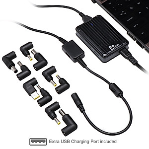 SIIG (AC-PW1112-S1) Ultra-Compact Universal Laptop Power Adapter -65W for Samsung Sony Dell HP Lenovo IBM Acer Gateway Acer Fujitsu Toshiba Liteon Delta Compaq , Black