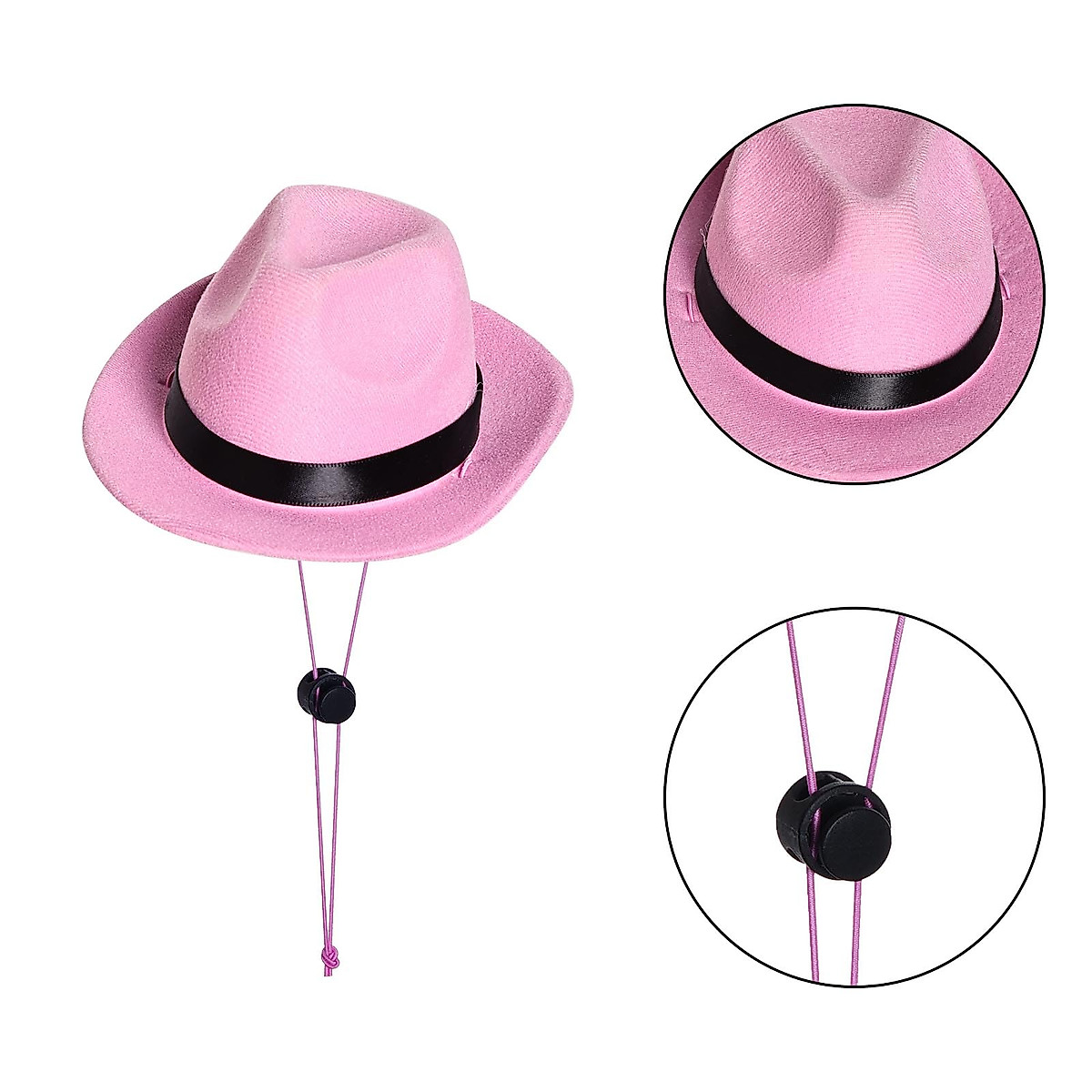 choyaxo Dog Halloween Costumes Pet Cowboy Costume for Dogs Cat Cowboy Hat with Bandana Scarf Set Party Accessories (Pink)