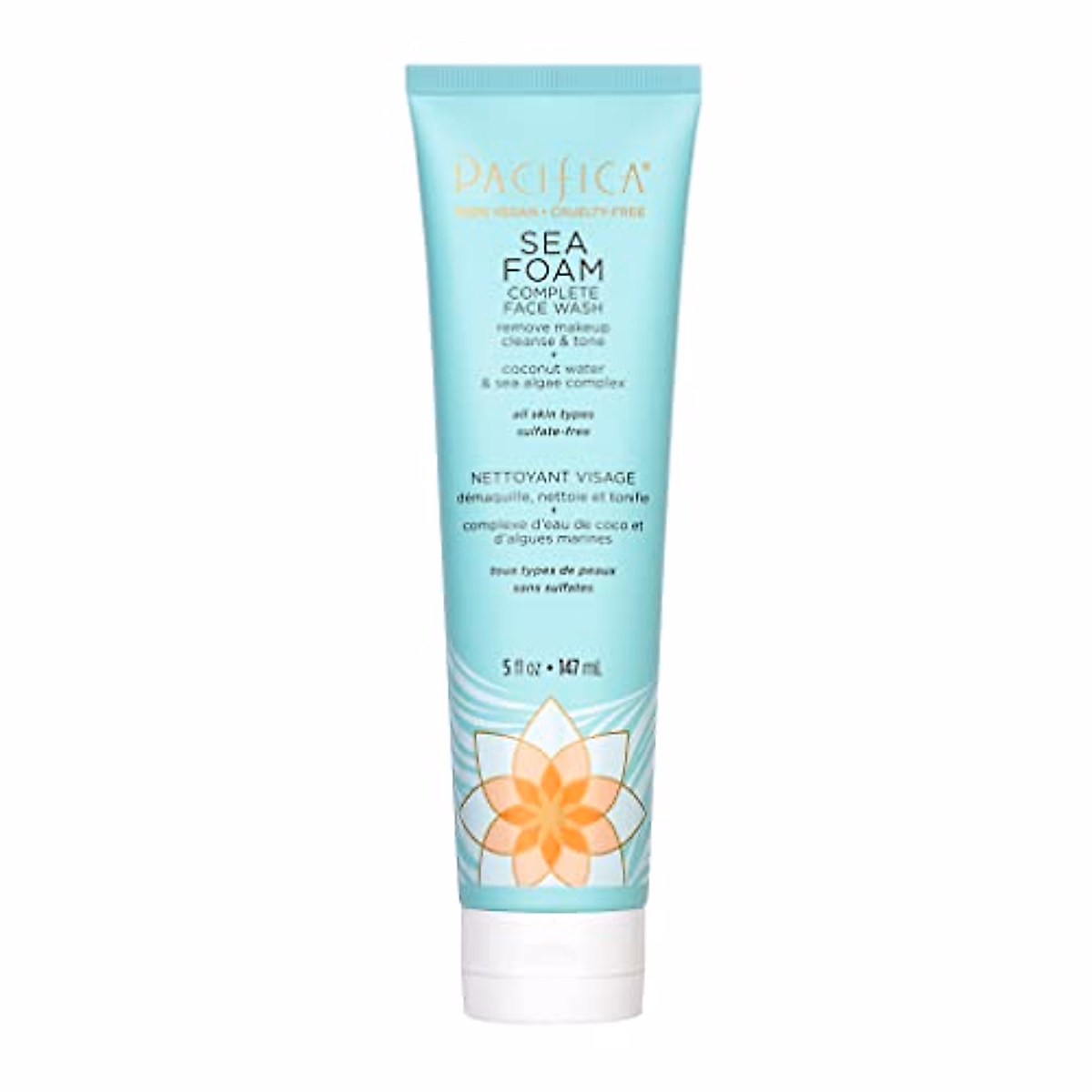 Pacifica Beauty Sea Foam Face Cleanser, Daily Gentle Foaming Face Wash, With Coconut Water + Sea Algae Complex, Removes Makeup, For Combination and Oily Skin, Vegan and Cruelty Free, Clean Skin Care