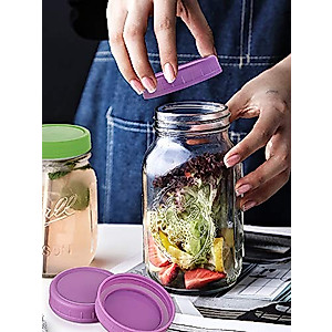 Aozita 18 Pack Plastic REGULAR Mouth Mason Jar Lids for Ball, Kerr Regular Mouth Jars - Colored Plastic Storage Caps for Mason/Canning Jars, Leak Proof