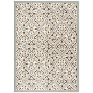 Martha Stewart by SAFAVIEH Collection 8' x 11'2" Yucca Plant MSR4262 Province Indoor/ Outdoor Waterproof Easy-Cleaning Patio Backyard Mudroom Area-Rug