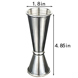 304 Stainless Steel Cocktail Double Jigger Japanese Style Measuring Oz Cup Bar Tool Shot for Bartending Bartender Jiggers Ounce Measurements Alcohol Drink Markings Perfect Party Silver Kitchen Tools