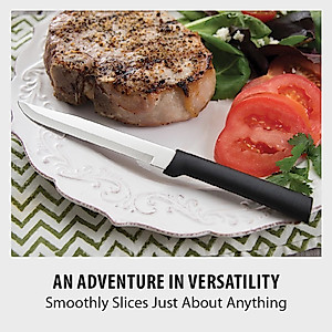 Rada Cutlery Utility Steak Knife with Black Stainless Steel Handle Pack of 2