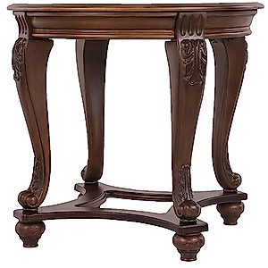 Signature Design by Ashley T499-6 Round End Table, 0, Dark Brown