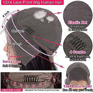 Queen Story 26 Inch Lace Front Wigs Human Hair 13x4 Straight Human Hair Lace Front Wigs For Black Women 180% Density Transparent HD Lace Front Wigs Human Hair Pre Plucked With Baby Hair