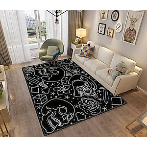 Home Area Runner Rug Pad Traditional Tattoo Thickened Non Slip Mats Doormat Entry Rug Floor Carpet for Living Room Indoor Outdoor Throw Rugs