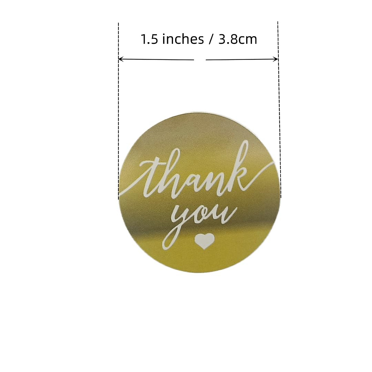 Cafurty 500 Sheets Thank You Labels Sticker Round 1.5", Thank You Sticker for Birthdays, Weddings, Giveaways, Bridal Showers and Perfect for Small Business Owner - Yellow