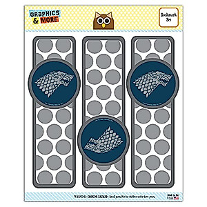 Game of Thrones Stark Sigil Set of 3 Glossy Laminated Bookmarks