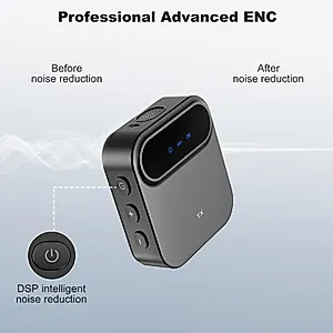 Probox BT08 Wireless Lavalier Microphone with Noise Cancellation, 650ft Transmission Range, 20H Battery Life, Compact All-in-One Lapel Microphone System for DSLR Camera/iPhone/Android/PC/Streaming