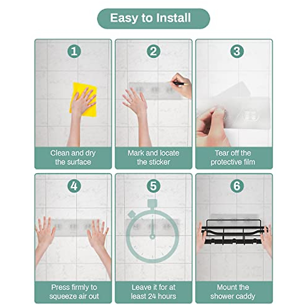 Gaclibl Shower Shelves for Inside Shower, Adhesive Shower Caddy 3 Pack Shower Organizer Wall Suction Shower Shampoo Holder, Shower Storage Rack Basket Shelf for Bath Bathtub Bathroom Restroom, Black