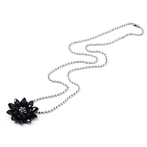 Black Dahlia Necklace,Crystal Jewelry Flower Pendant for Women Gift Custume Accessory