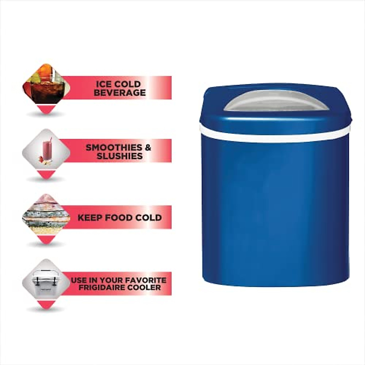 RYUUZA 26lb. Portable Countertop Ice Maker, Blue, EFIC108