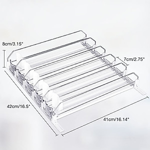 Drink Organizer for Fridge, Self-Sliding Soda Can Organizer for Refrigerator and Adjustable Width, 12oz 16oz 20oz drinks can be accommodated, up to 40+ Cans（5+3 ROWS）