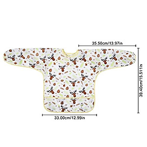 Accmor 4 Pack Long Sleeve Baby Bibs, Waterproof Sleeved Bib, Toddler Soft Bib for 6-24 Months