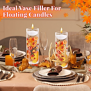 Jetec 2116 Pieces Thanksgiving Vase Filler Faux Pearl for Vase Filler Fall Vase Filler Water Gels Bead Candle Centerpiece for Thanksgiving Fall Table Party Decoration (Acorn Maple Leaf Style)