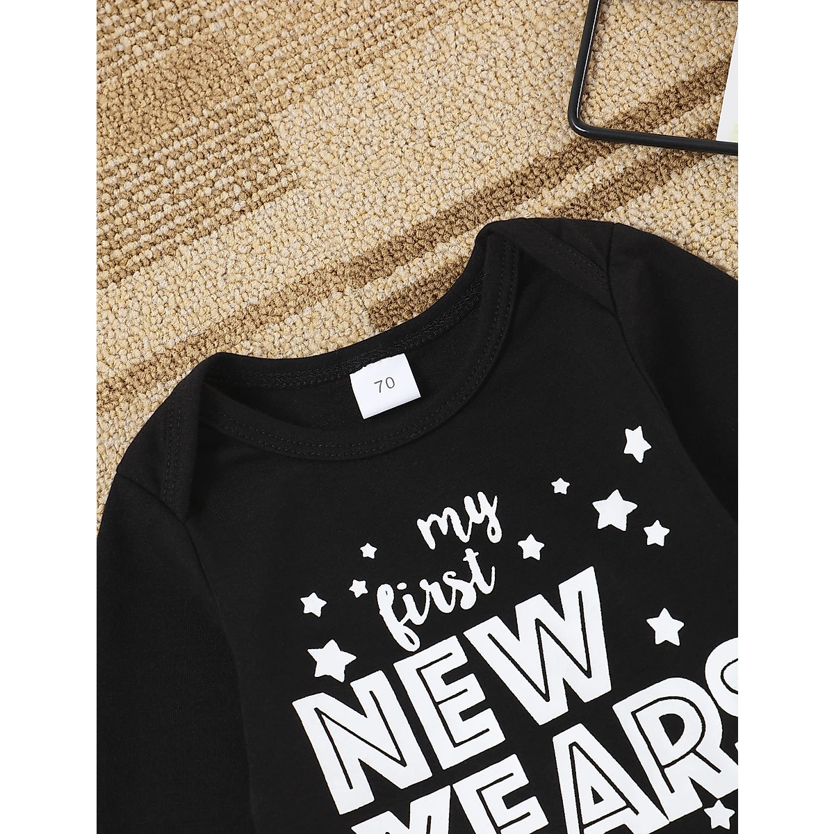 My First New Year Outfit Baby Boy 1st New Year Romper Pant 0 3 6 9 12 Months Newborn Infant Boys Clothing Clothes Gift Black