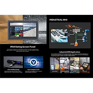 LILLIPUT 15.6" TK1560/T 10-Point Touch Screen Monitor and 1000 nits high Brightness IP65 Front Panel Design with HDMI, VGA, AV Metal Frame Touch Screen Monitor