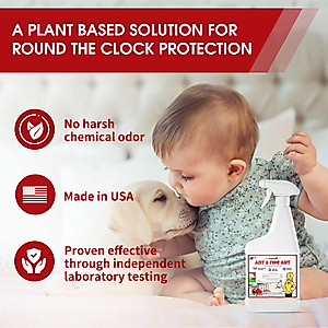 BugPursuit 24oz Ant Killer use for Indoor and Outdoor, Effective, Non-Staining, Ants,Fire Ants, and Other Insect Killer, Ant Spray Safe for Pets and Kids,Non-Toxic, 100% USDA Biobased, Made in USA