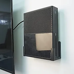 Monzlteck Wall Mount for Xbox One Original+Power Brick Mount,All Metal Vertical Hanging On Wall with Power Botton Left/Right