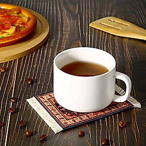 4 Pieces Rug Table Coasters Table Drink Holders Oriental Design Fabric Carpet Drink Mats Oriental Design Fabric Elegant Carpets Kitchen and Bar Mats for Home Office and More (Retro Pattern,Square)